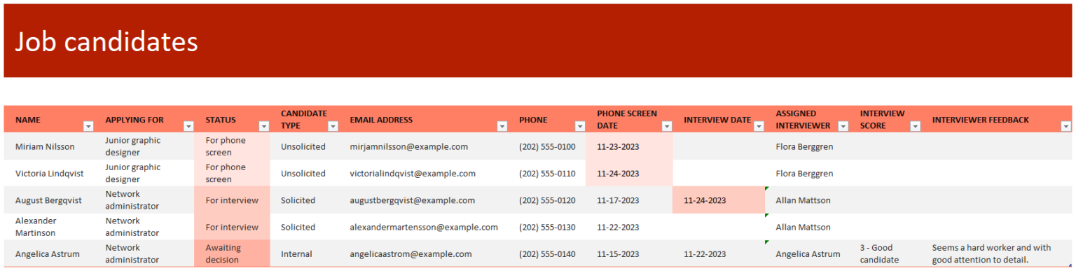 Create a Recruitment Tracker in Excel: Streamline Your Hiring Process ...
